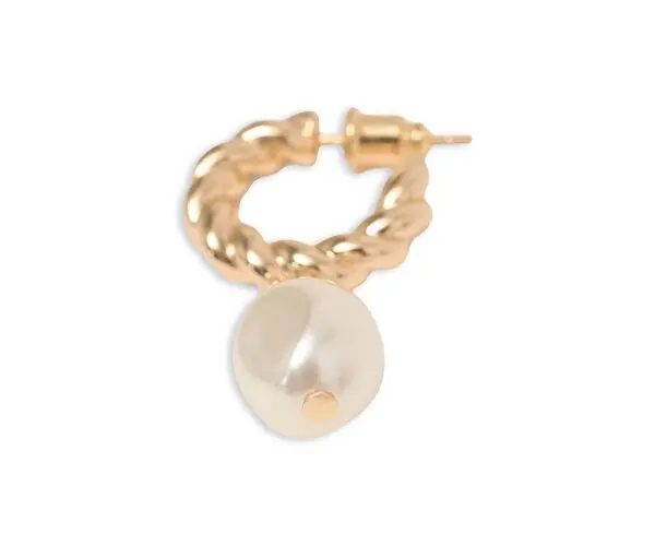 Maje Imitation Pearl Twisted Hoop Earrings, 1l