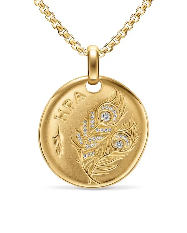David Yurman Hera Medallion Amulet In 18k Yellow With Diamonds - Gold