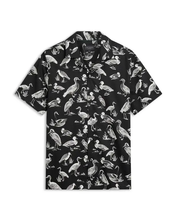 Ted Baker London Yamal Regular Fit Duck Pattern Shirt