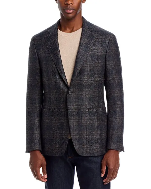 Canali Kei Tonal Plaid Trim Fit Sport Coat - Charcoal