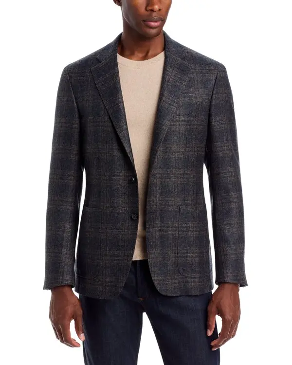 Canali Kei Tonal Plaid Trim Fit Sport Coat