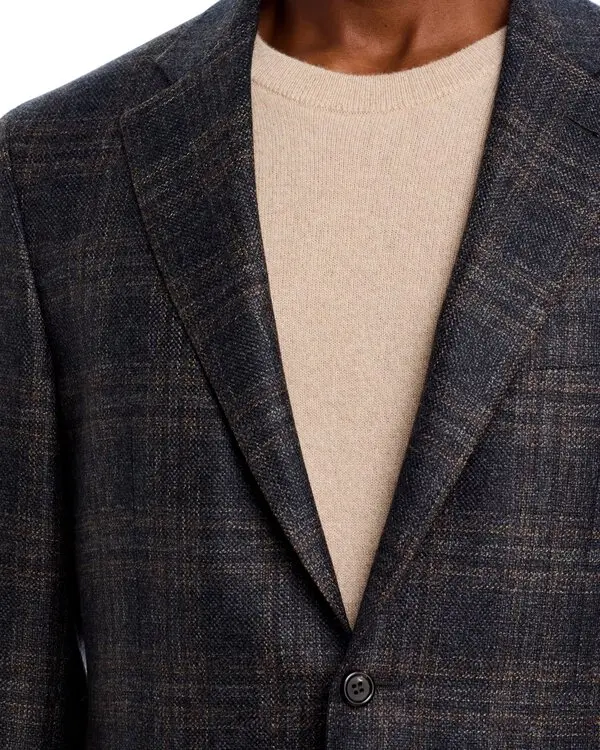 Canali Kei Tonal Plaid Trim Fit Sport Coat
