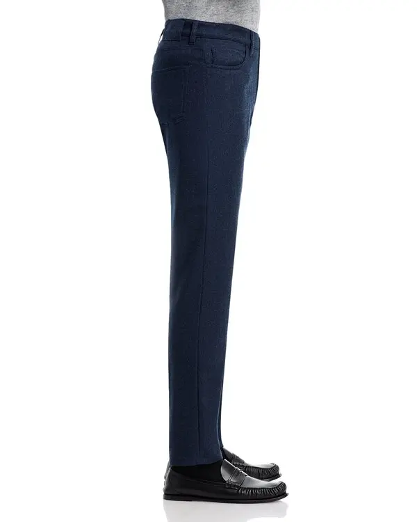 Canali Regular Fit Flannel Five Pocket Trousers - Navy
