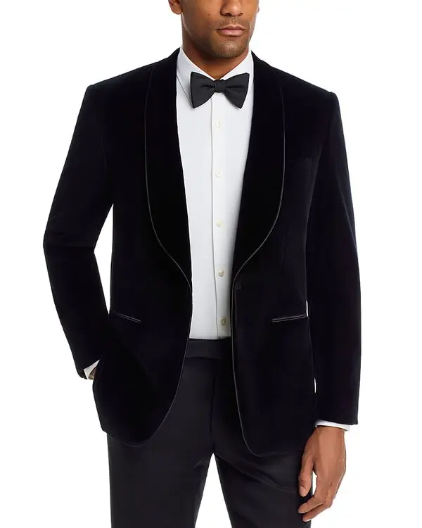 Canali Sienna Velvet Shawl Tuxedo Jacket - Black