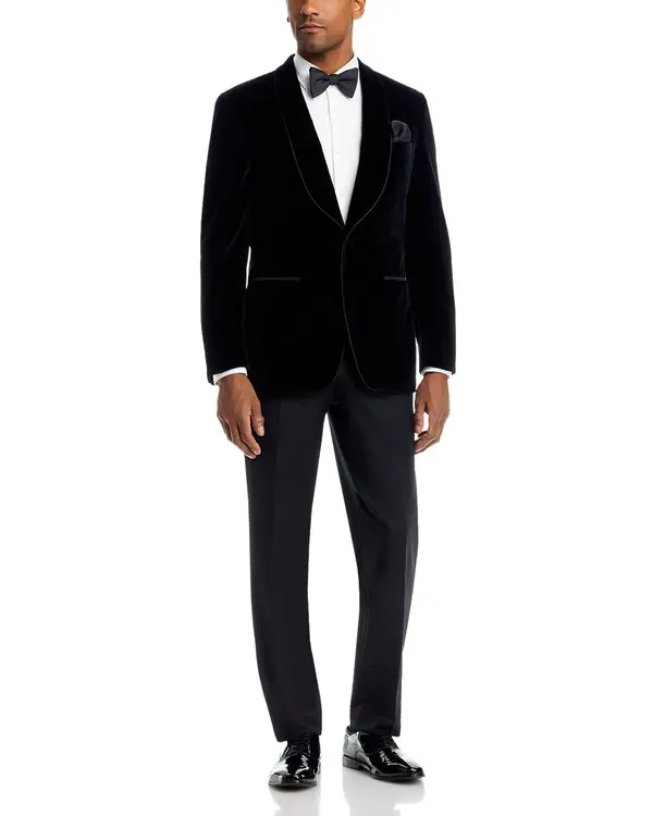 Canali Sienna Velvet Shawl Tuxedo Jacket - Black