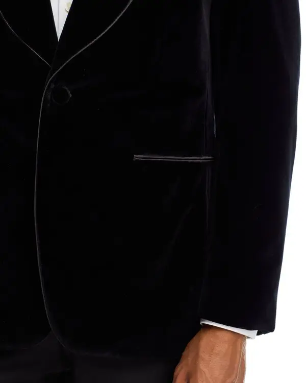 Canali Sienna Velvet Shawl Tuxedo Jacket - Black