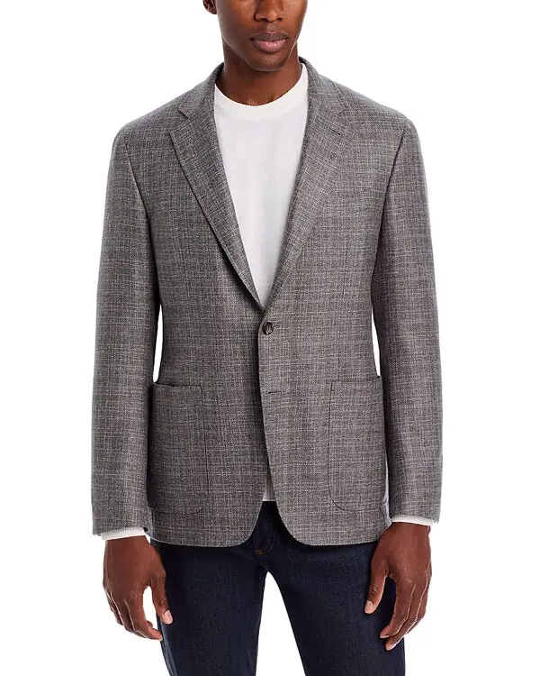 Canali Kei Textured Solid Trim Fit Sport Coat