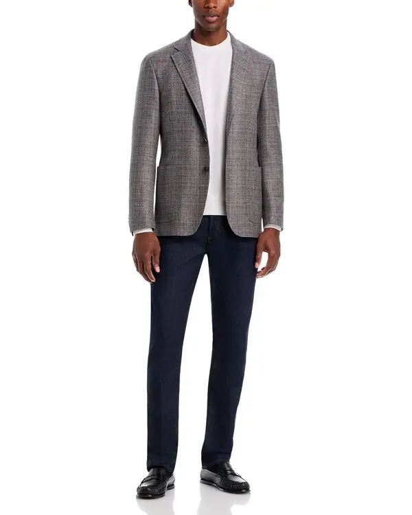 Canali Kei Textured Solid Trim Fit Sport Coat