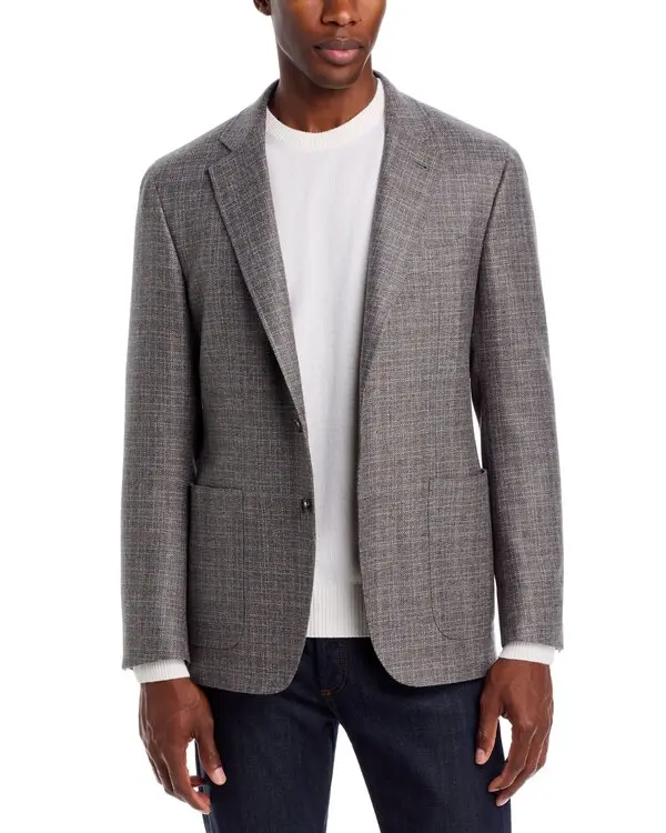 Canali Kei Textured Solid Trim Fit Sport Coat