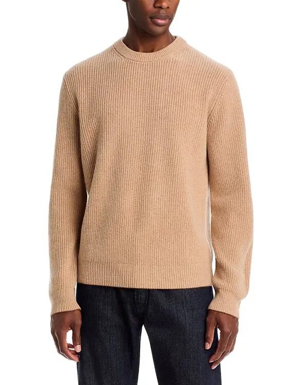 Canali Wool & Cashmere Ribbed Knit Crew Sweater