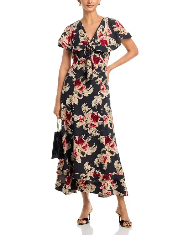Cinq À Sept Floral Print Maxi Dress