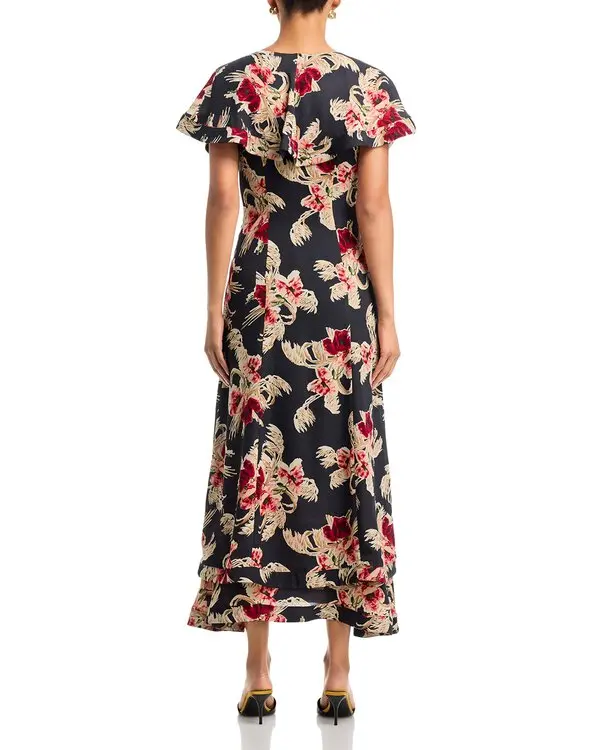 Cinq À Sept Floral Print Maxi Dress