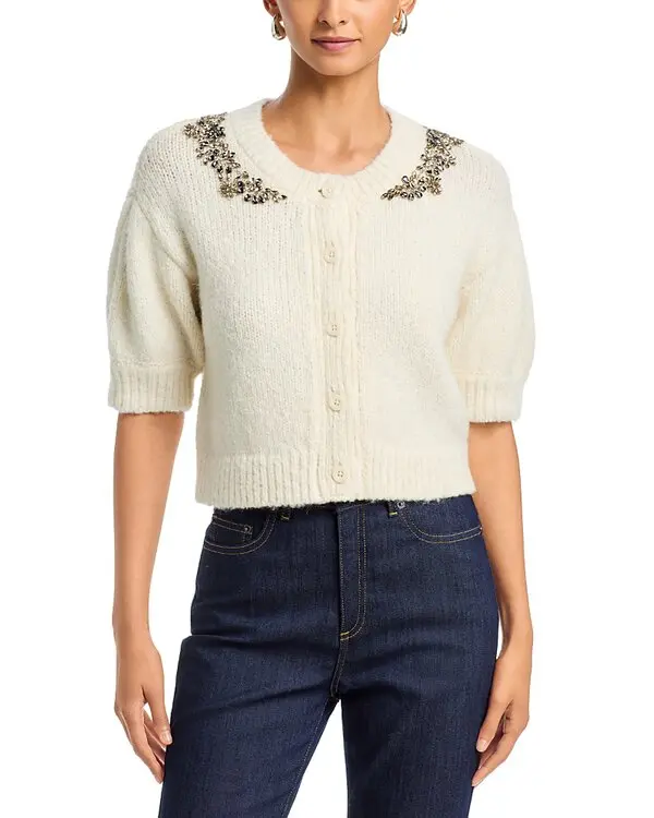 Cinq À Sept Crystal Lace Millicent Cardigan Sweater