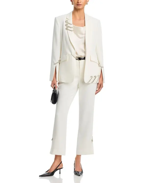 Cinq À Sept Kerry Rhinestone Pin Cropped Pants - Ivory