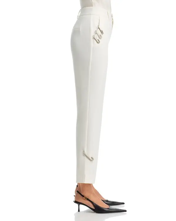 Cinq À Sept Kerry Rhinestone Pin Cropped Pants - Ivory