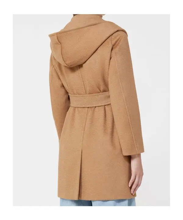 Max Mara Rialto Hooded Belted Coat - Camel