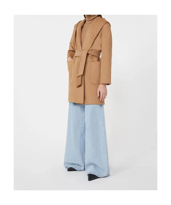 Max Mara Rialto Hooded Belted Coat - Camel