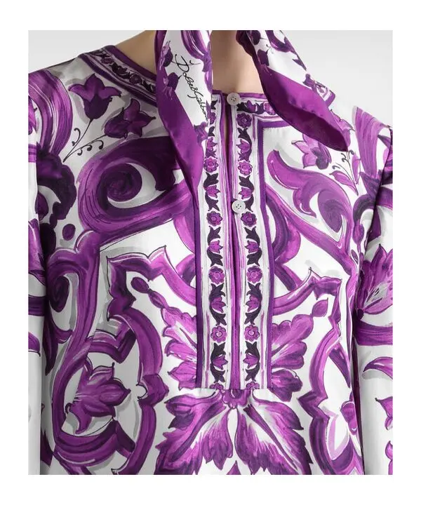 Dolce & Gabbana Graphic Print Long Sleeve Dress