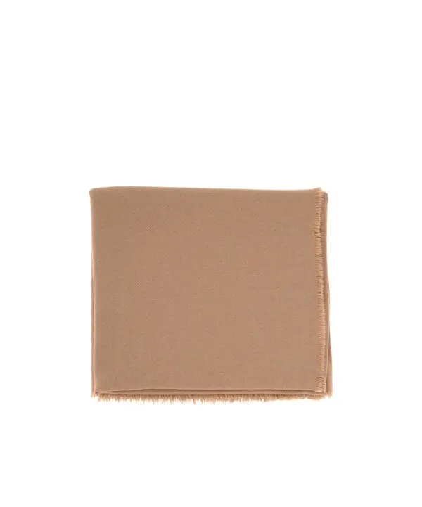 Destin Raw-edged Rectangular Scarf - Camel