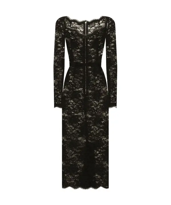 Dolce & Gabbana Floral Lace Midi Dress