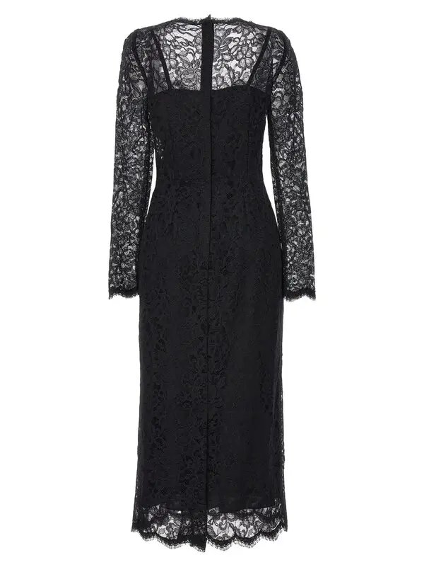 Dolce & Gabbana Floral Lace Midi Dress - No