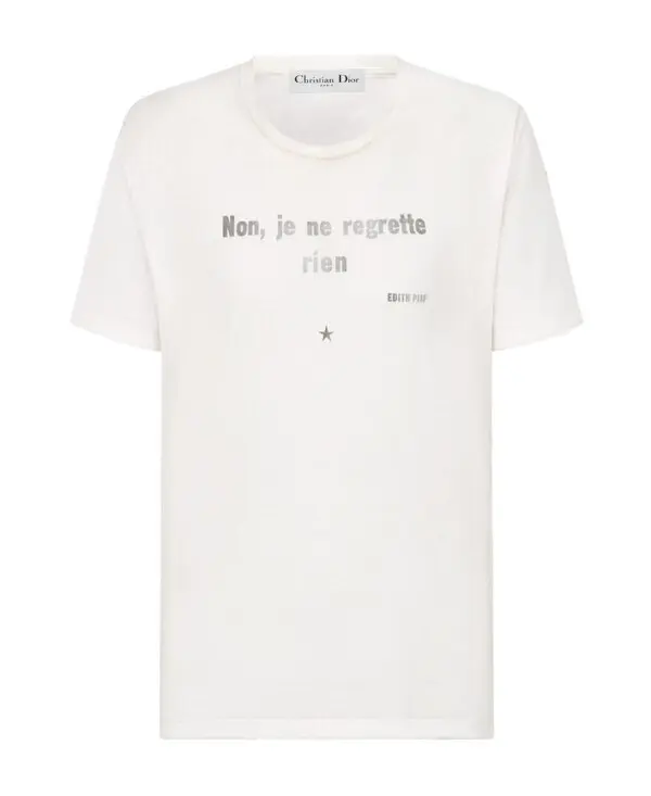 Dior Non, Je Ne Regrette Rien" T-shirt In Technical Cotton