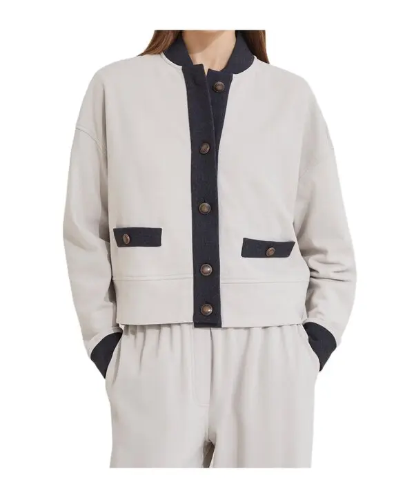 Brunello Cucinelli Panelled Sweatshirt With Button Fastening