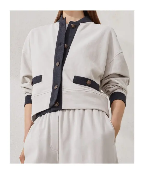 Brunello Cucinelli Panelled Sweatshirt With Button Fastening