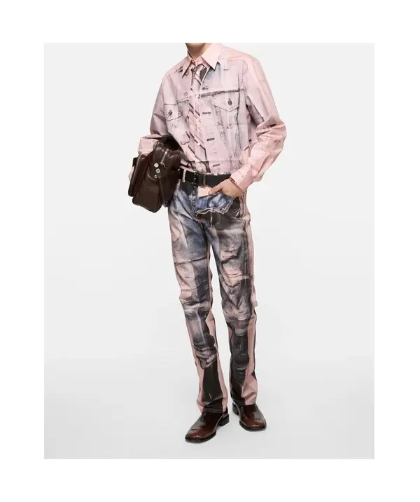 Acne Studios Buttoned Curved Hem Shirt - Pink
