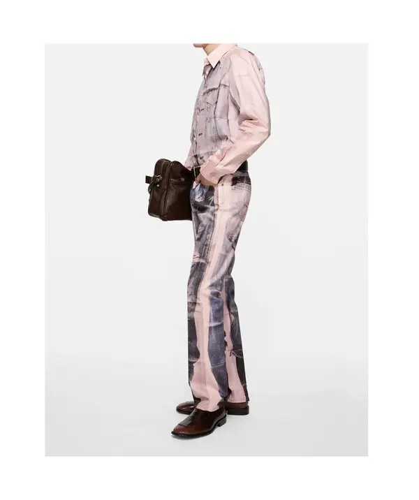 Acne Studios Buttoned Curved Hem Shirt - Pink