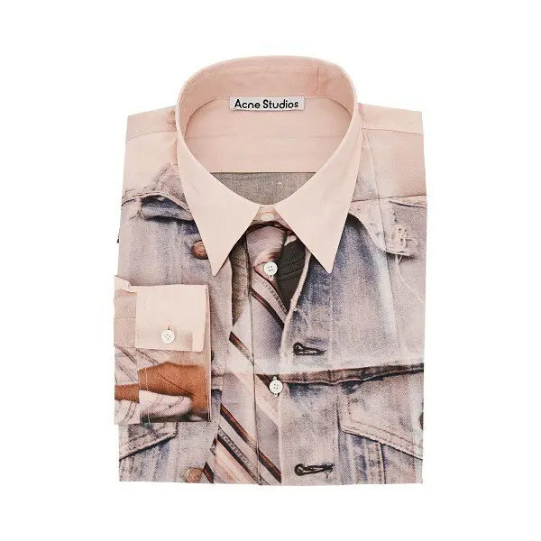 Acne Studios Buttoned Curved Hem Shirt - Pink