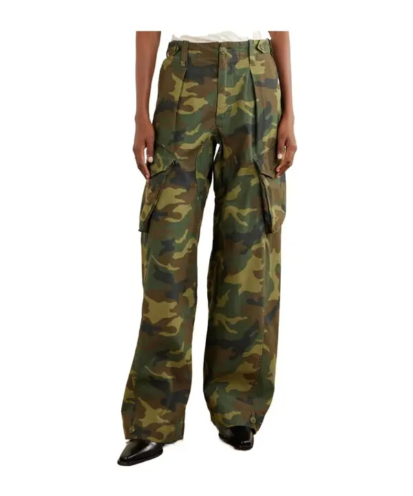 R13 Printed Cotton-canvas Barrel-leg Cargo Pants