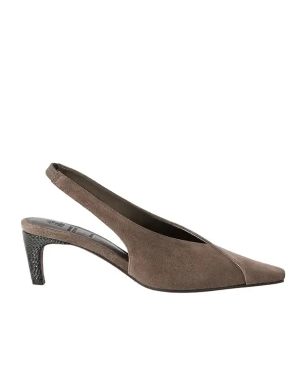 Brunello Cucinelli Suede Slingback Pumps