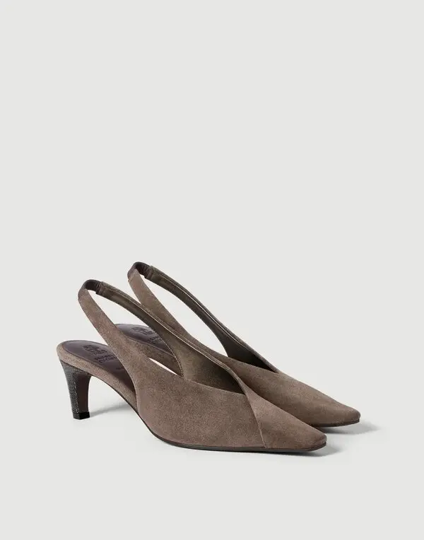 Brunello Cucinelli Suede Slingback Pumps