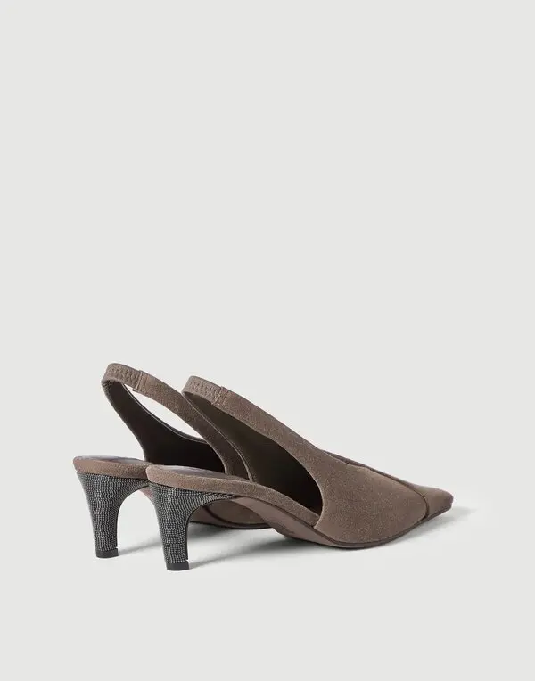 Brunello Cucinelli Suede Slingback Pumps