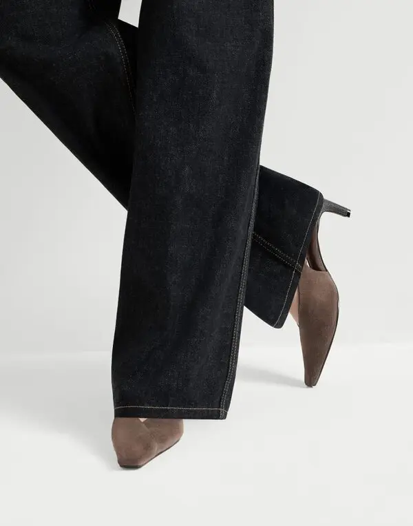 Brunello Cucinelli Suede Slingback Pumps