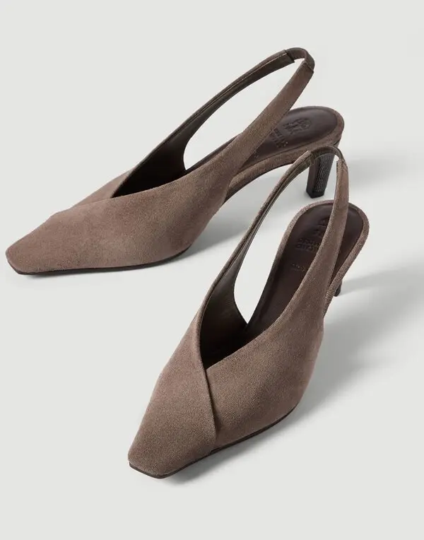 Brunello Cucinelli Suede Slingback Pumps