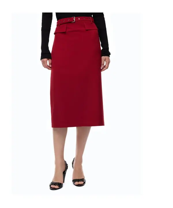 Pinko Belted Slit-detail Midi Skirt