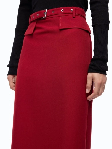 Pinko Belted Slit-detail Midi Skirt