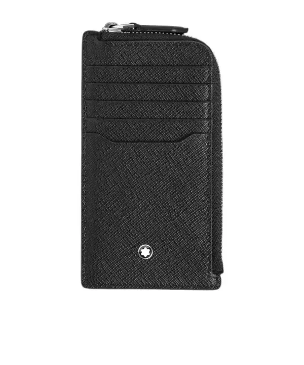 Montblanc Card Holder 7cc With Zip In Sartorial Leather - Black