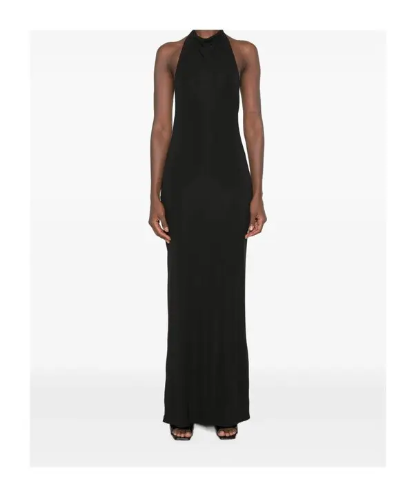 Cult Gaia Open Back Maxi Camisole Dress With Gold-tone Chain Detail - Black