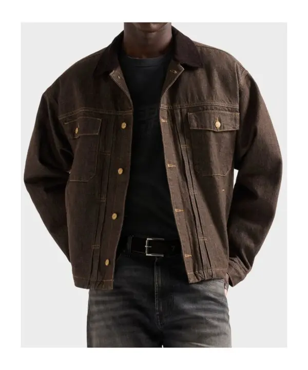 7 For All Mankind Corduroy Collar Denim Jacket