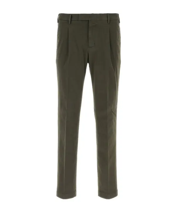 PT TORINO Tailored Trousers With Belt Loops - Olive Green