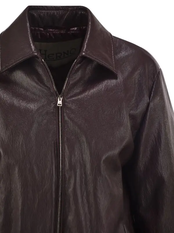 Herno Long-sleeve Leather Jacket