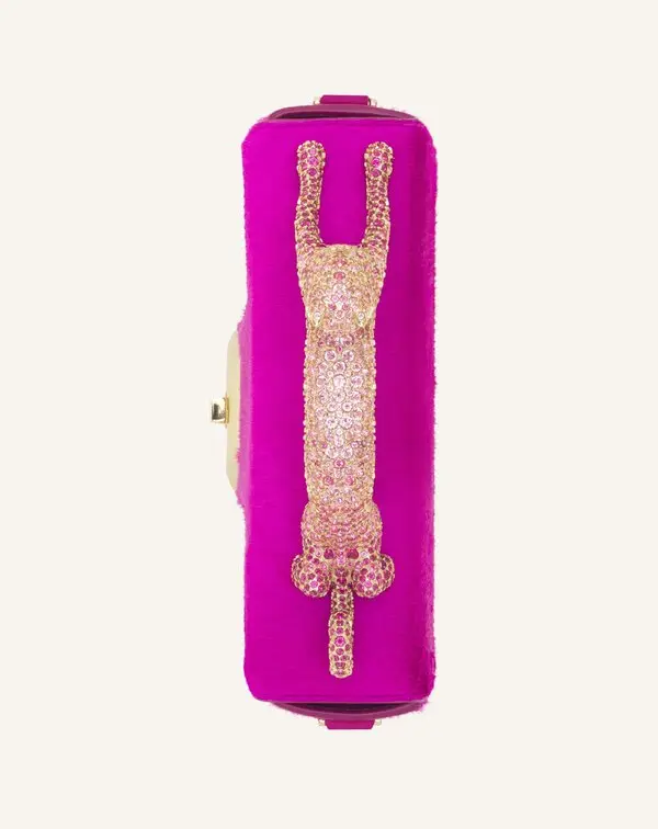 LANVIN Pencil Cat" Nano Bag In Pony And Rhinestones