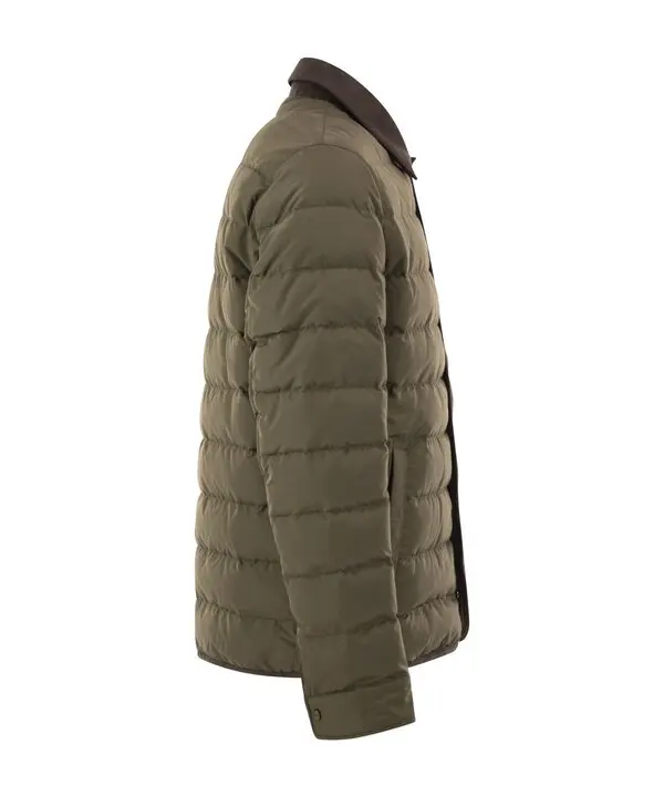 Herno Quilted Down Jacket With Contrasting Collar