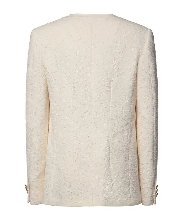 Alessandra Rich Bow Detail Textured Blazer