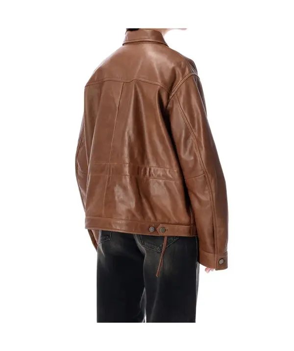 HAIKURE Long-sleeve Leather Jacket