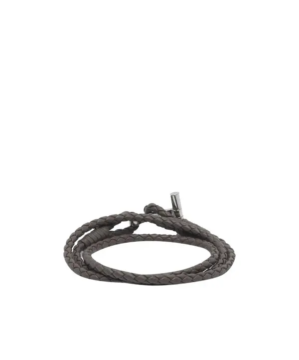 TOM FORD Woven Leather Bracelet With Metal Detailing
