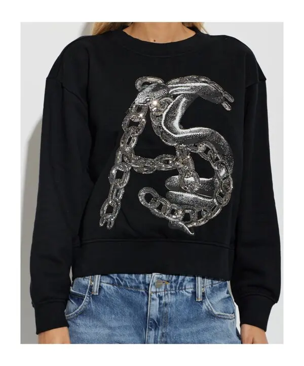 ALLSAINTS Embellished Crew Neck Long Sleeve Sweatshirt